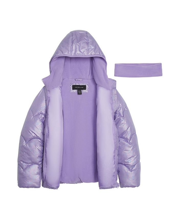 Weathertamer Big Girls Iridescent Foil Puffer Jacket - Macy's