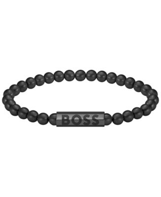 Hugo Boss Men's Sphere Ionic Plated Black Steel Bracelet - Macy's