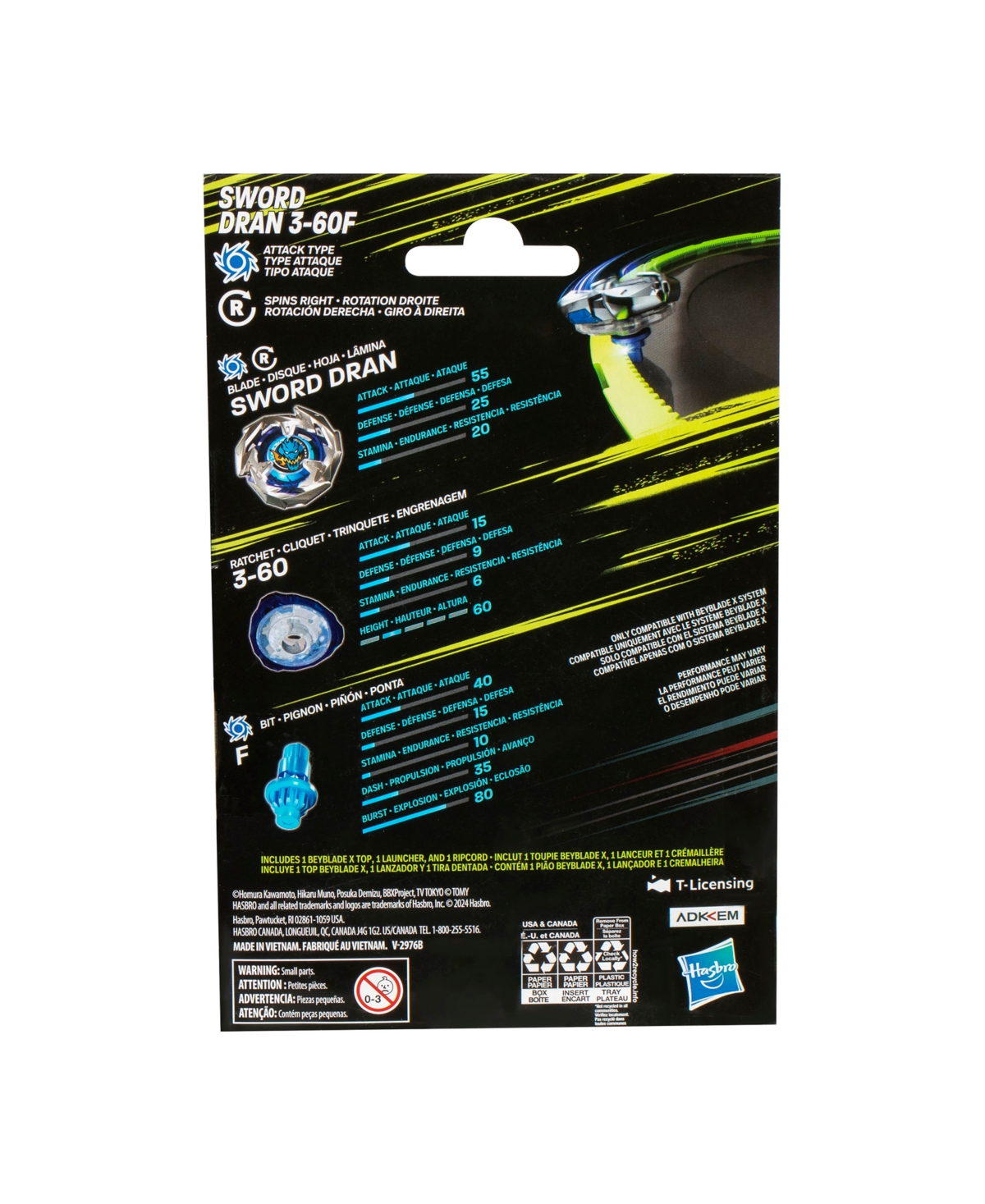 Beyblade Kids' X Sword Dran 3-60f Starter Pack Set In Blue | ModeSens