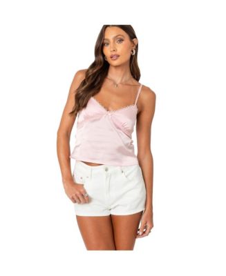 Edikted Women's Imani Satin Effect Tank Top - Macy's