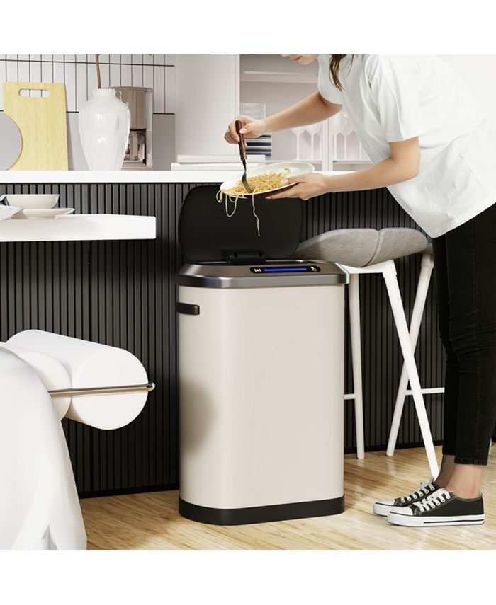 Simplie Fun 50L Smart Automatic Trash Cans - Full Intelligent Sensor - White - Macy's