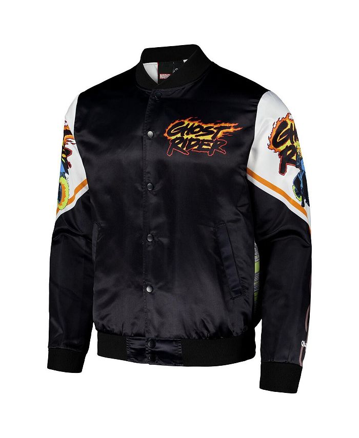 Chalk Line Men's Black/White Ghost Rider Fanimation Satin Full-Snap ...