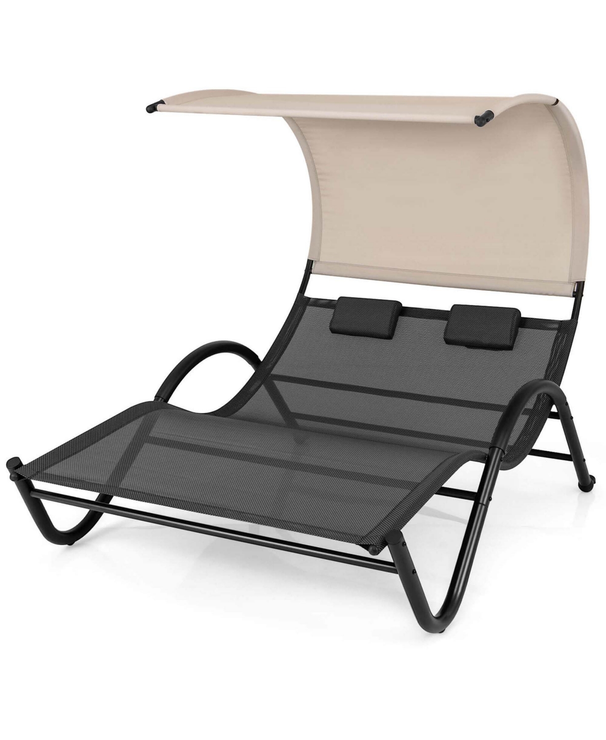 Click here for Outdoor Double Chaise Lounge Chair with Sunshade C... prices