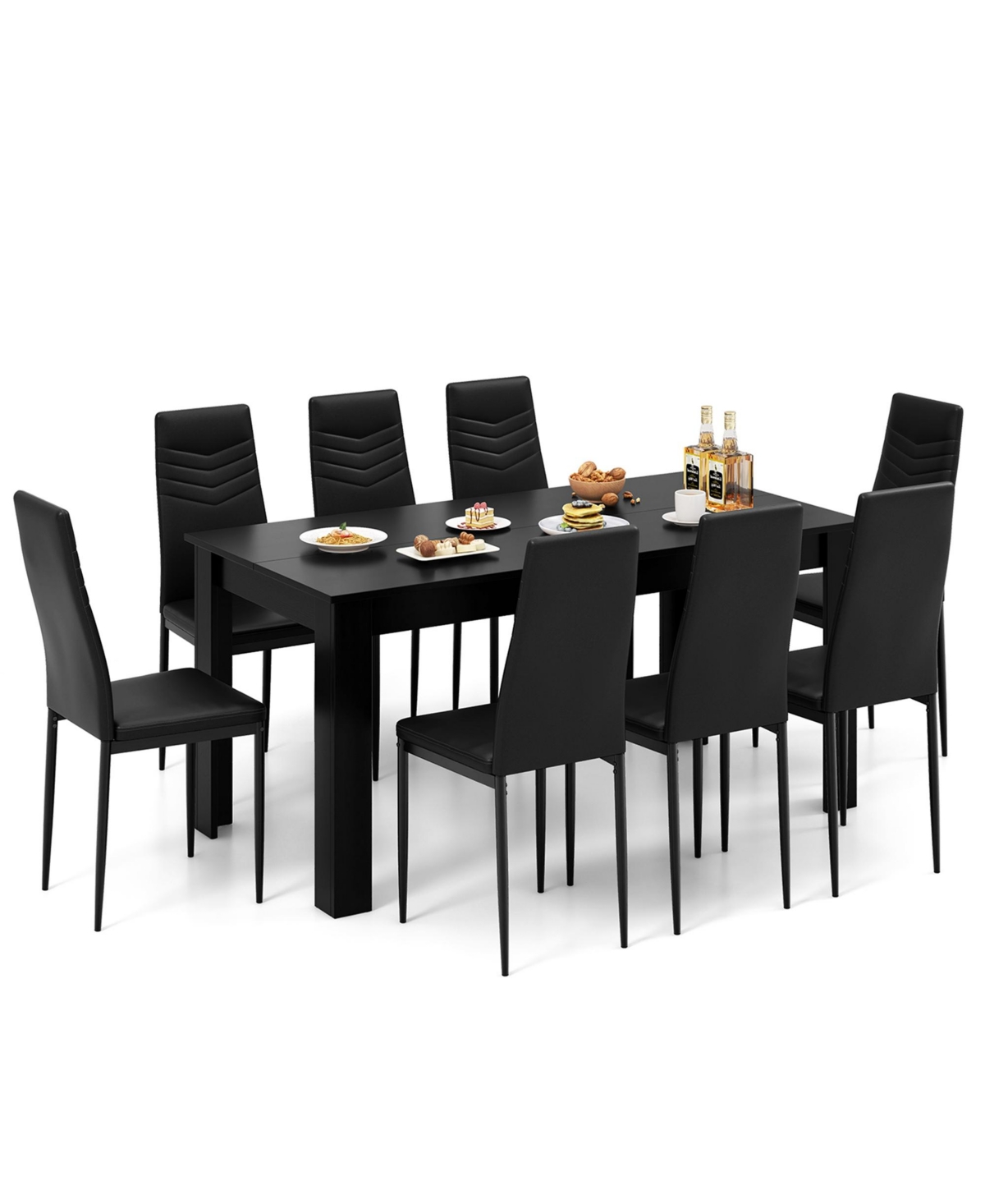 Click here for Modern Rectangular Kitchen Table Set with 8 Pvc Le... prices
