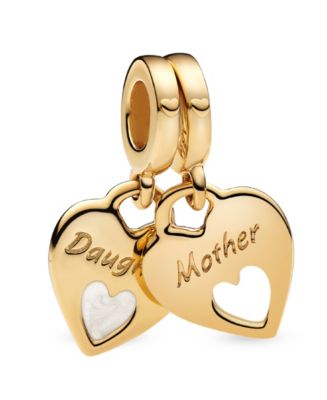 Pandora 14K Gold-Plated Double Heart Split Dangle Charm - Macy's