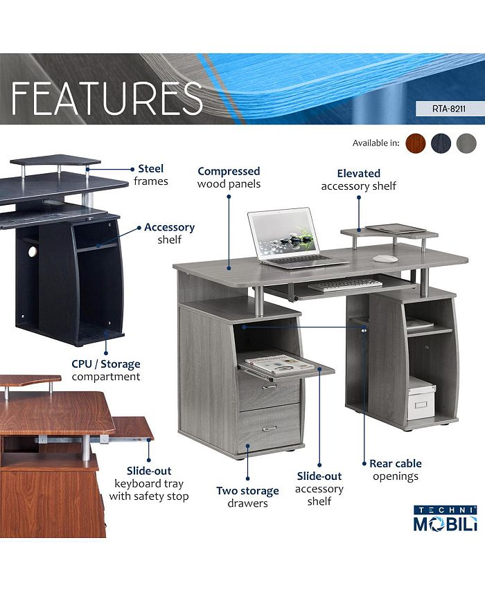 Simplie Fun Complete Computer Workstation Desk With Storage - Macy's