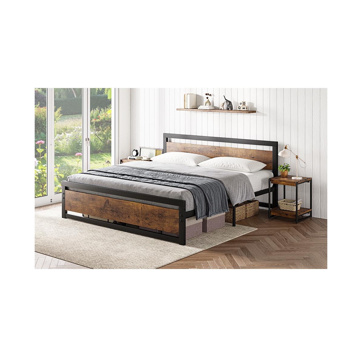 Click here for gaomon Full Size Bed Frame Platform with Headboard... prices