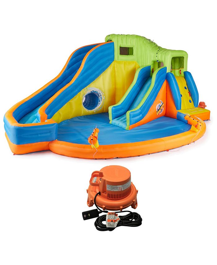 Banzai Pipeline Twist Kids Inflatable Outdoor Water Pool Aqua Park and ...
