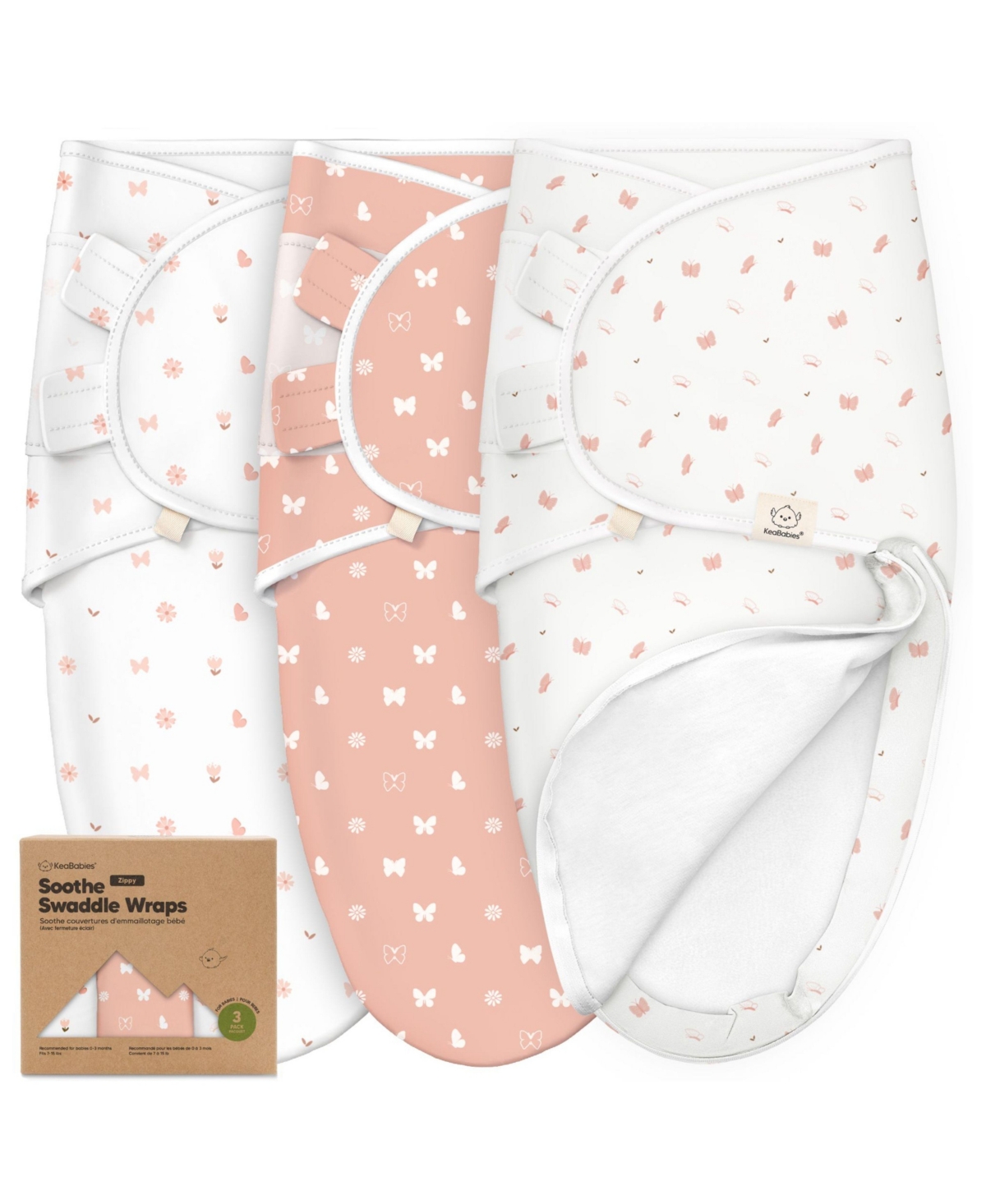 Click here for KeaBabies 3pk Soothe Zippy Baby Swaddles 0-6 Month... prices