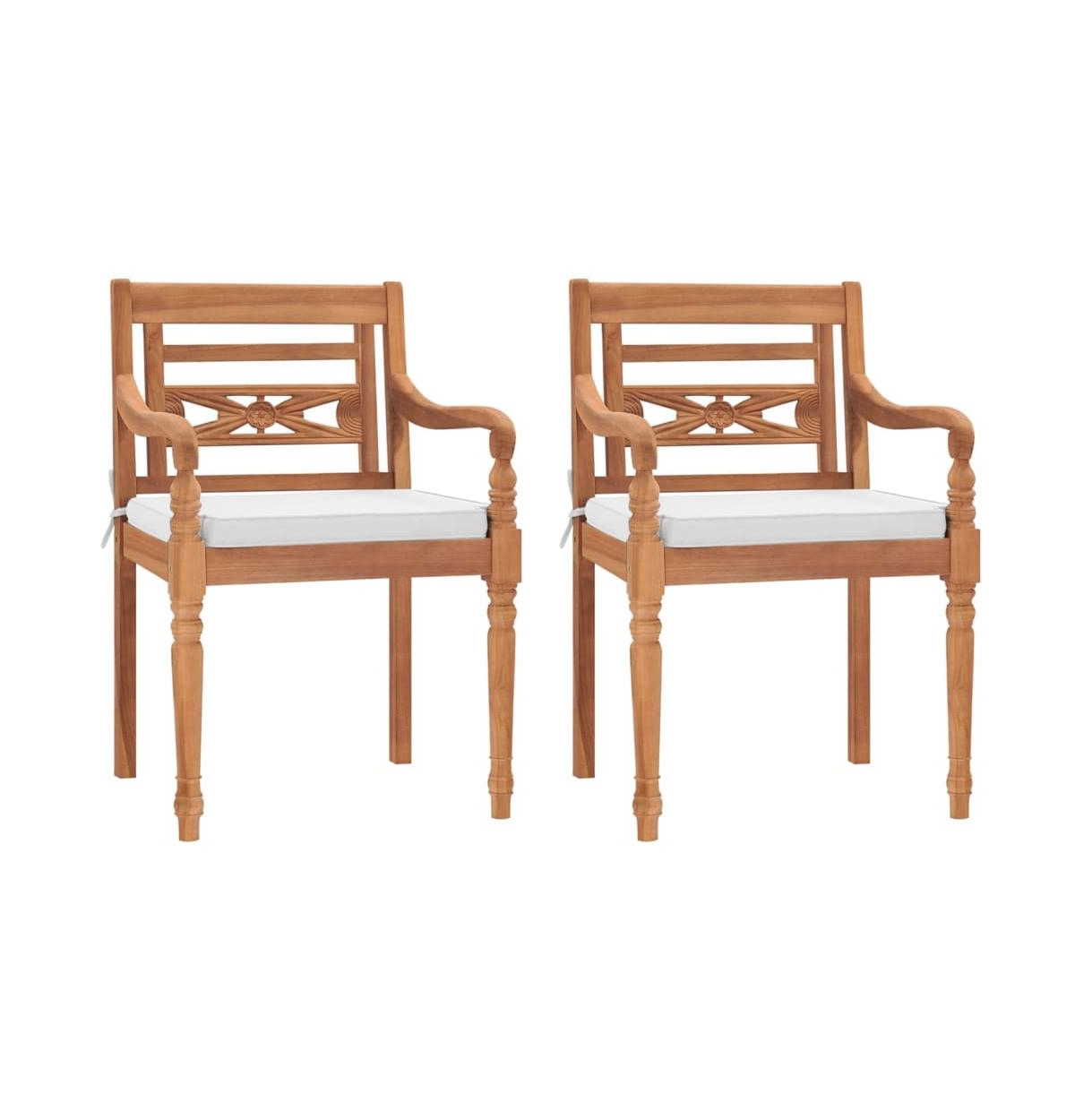 Click here for vidaXL Batavia Chairs 2 pcs with Cushions Solid Te... prices