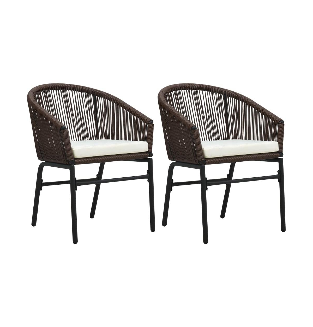 Click here for Patio Chairs 2 pcs Brown Pe Rattan - Brown prices