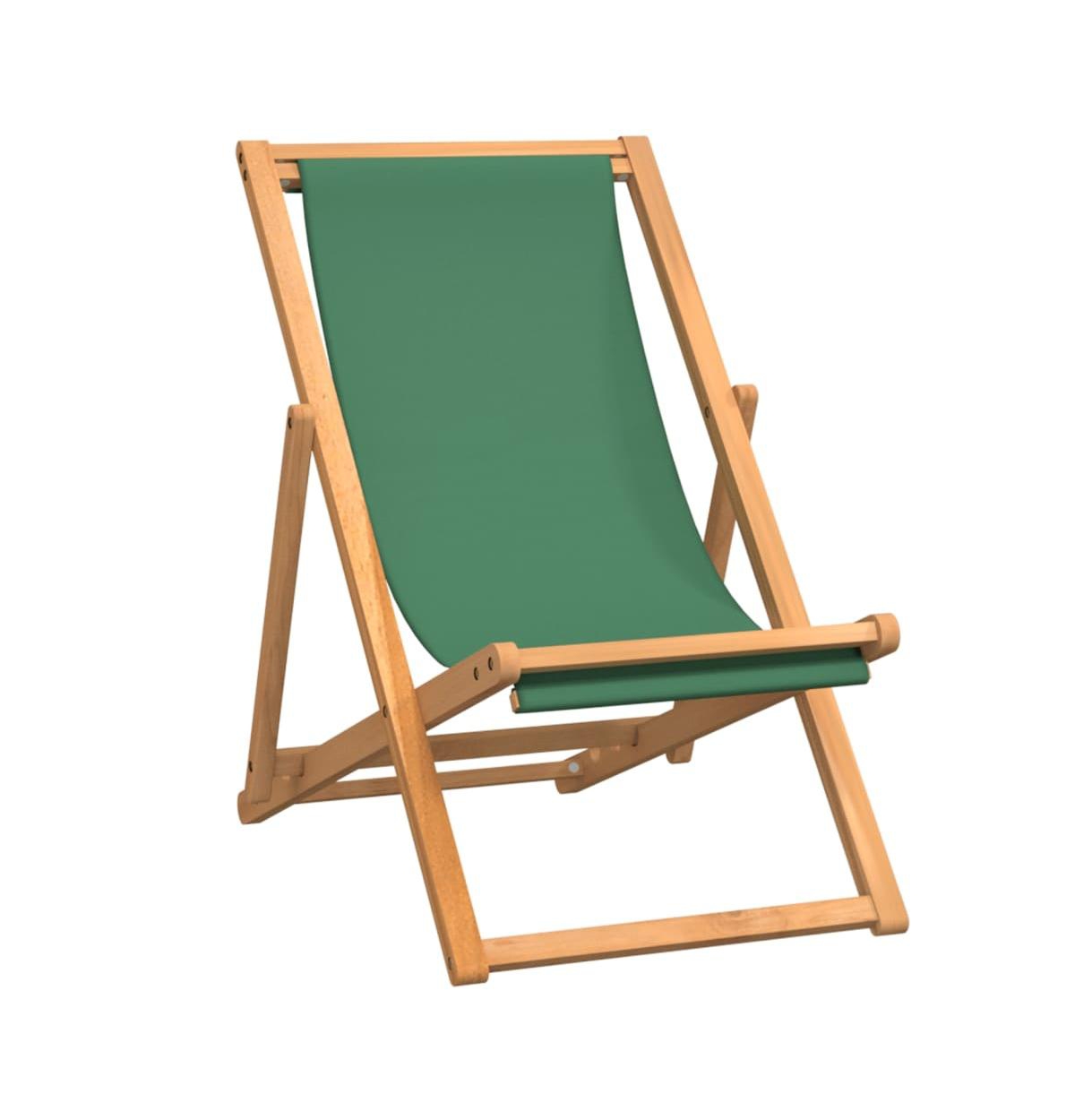Click here for vidaXL Folding Beach Chair Solid Teak Wood Green -... prices