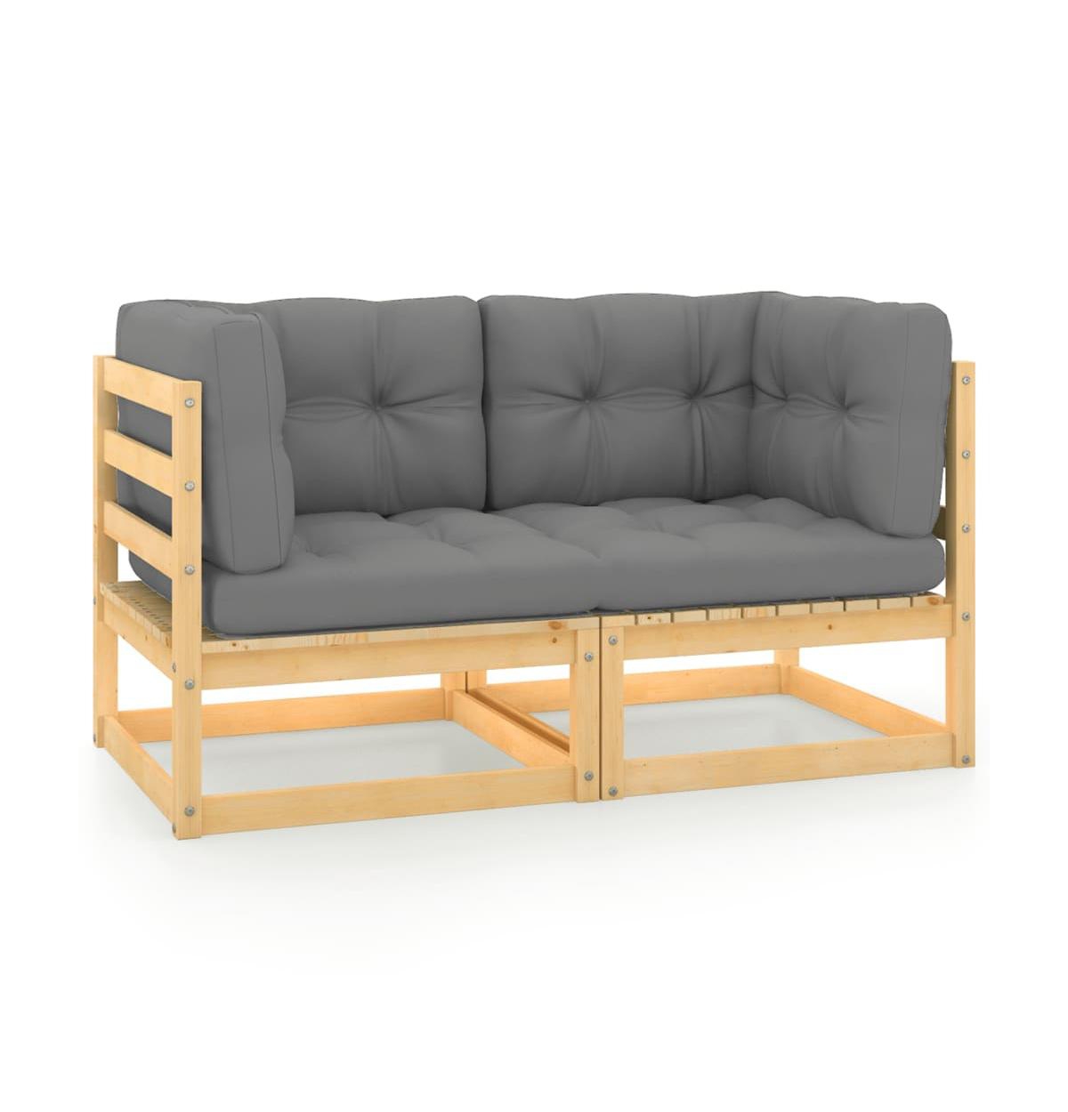 Click here for vidaXL Patio 2-Seater Sofa with Cushions Solid Woo... prices