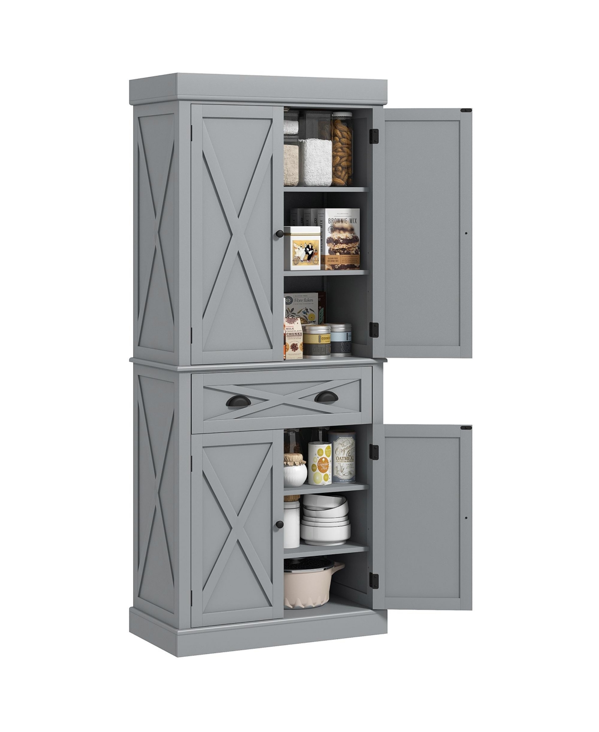 Click here for Homcom Farmhouse Kitchen Pantry with 6-Tier Shelve... prices