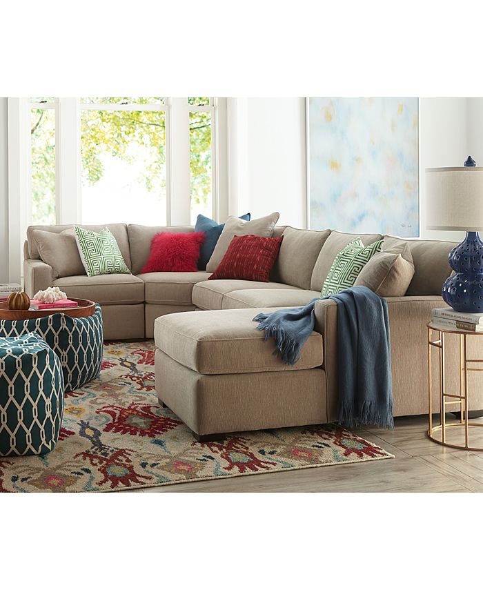 Furniture Radley Fabric 6-Piece Chaise Sectional with Wedge, Created ...