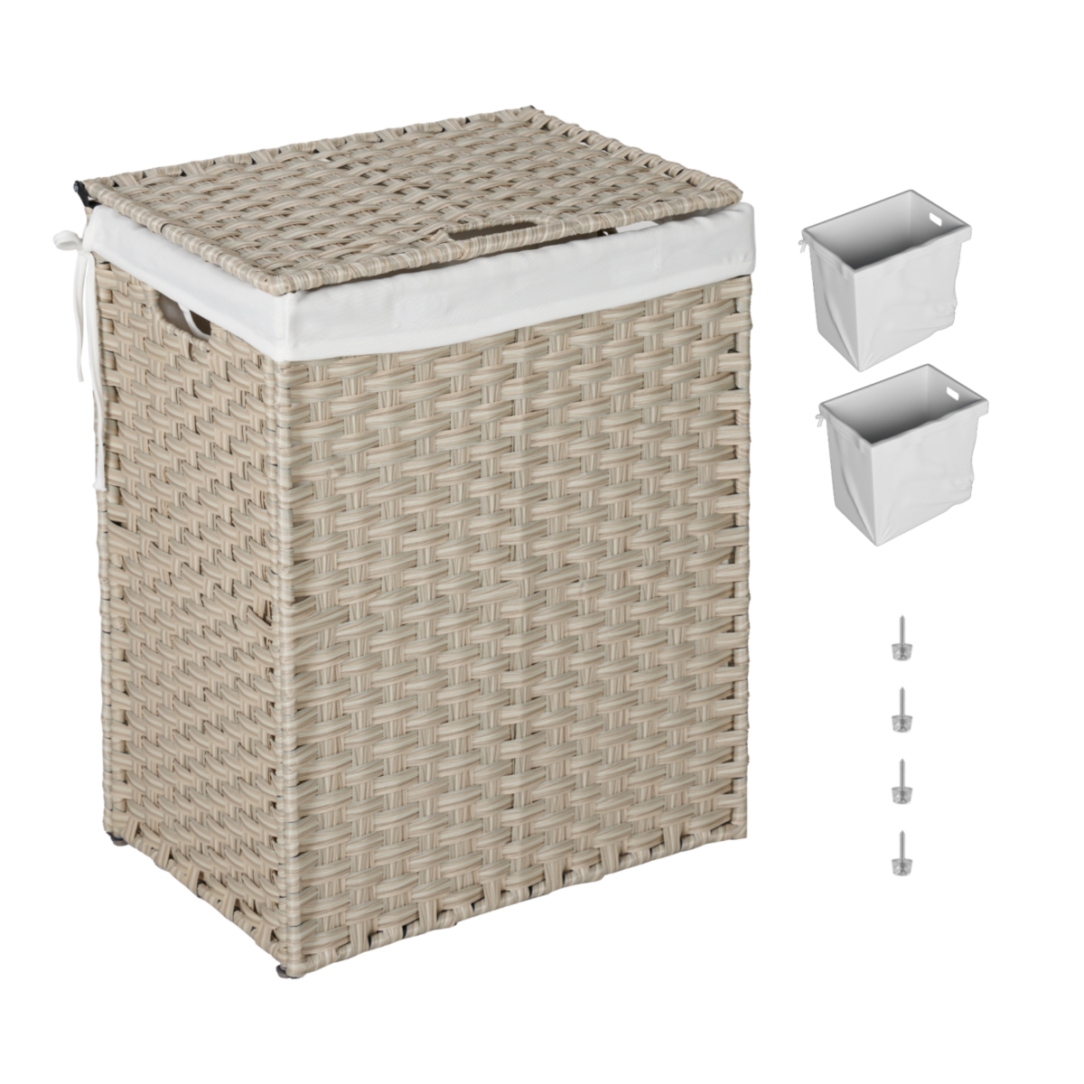 Click here for Streamdale Powder Coated Pe Rattan Laundry Hamper... prices