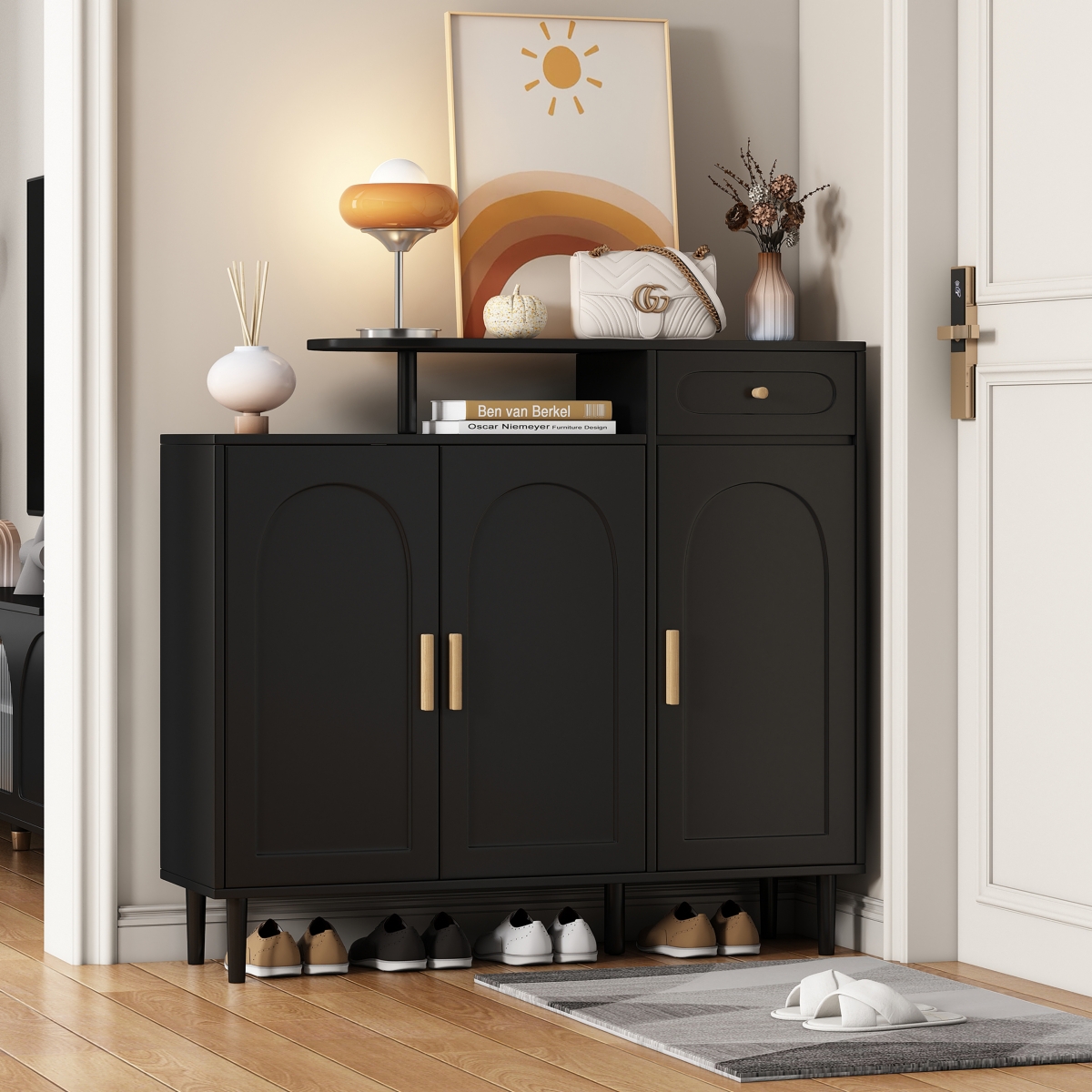 Click here for Simplie Fun Arched-Door Shoe Cabinet with Drawer a... prices