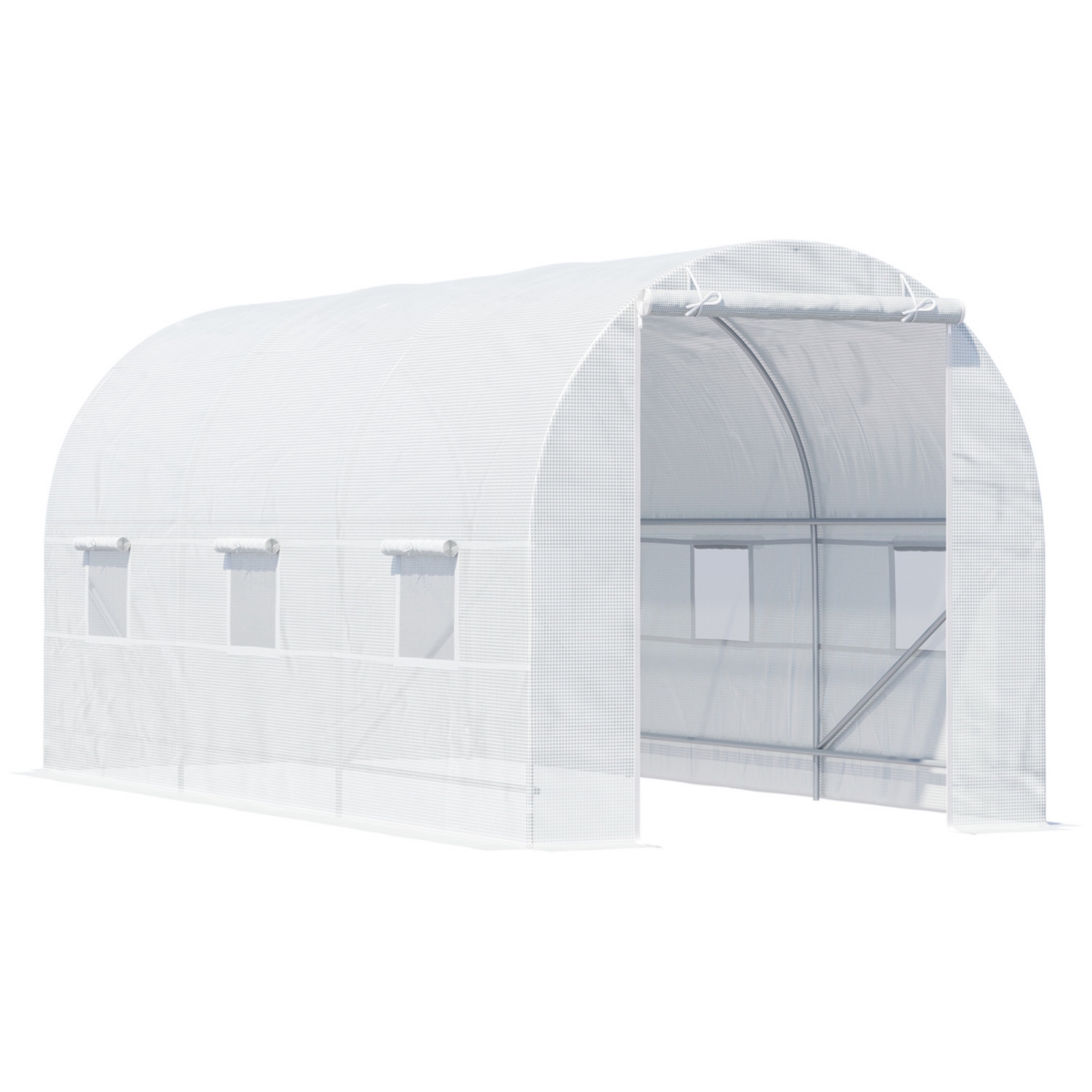 Click here for 15 Walk-In Greenhouse with Windows & Door - White prices