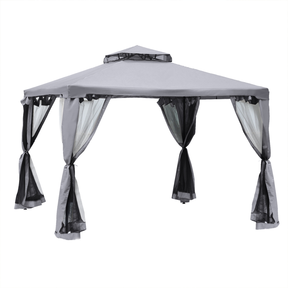 Click here for Patio Gazebo with 2-Tier Roof and Netting (9.6x9.6... prices