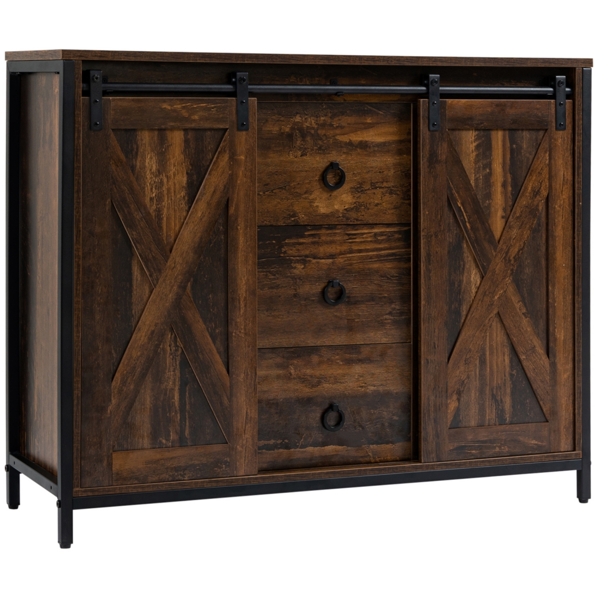 Click here for Rustic Farmhouse Buffet Cabinet with Barn Doors -... prices