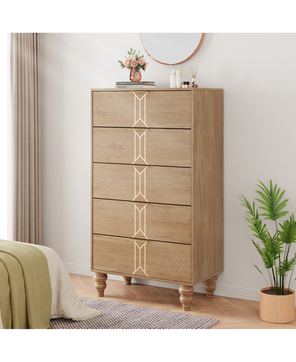 Click here for gaomon 5 Drawer Dresser with Deep Drawers for Bedr... prices