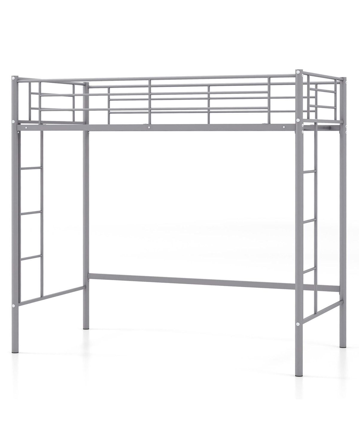 Click here for Gymax Twin Metal Loft Bed Frame w/ 2 Ladders Full-... prices