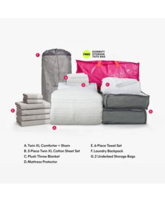 Dormify Dorm Essentials Deluxe Bundle, Twin Bedding, Comforter & Sham ...