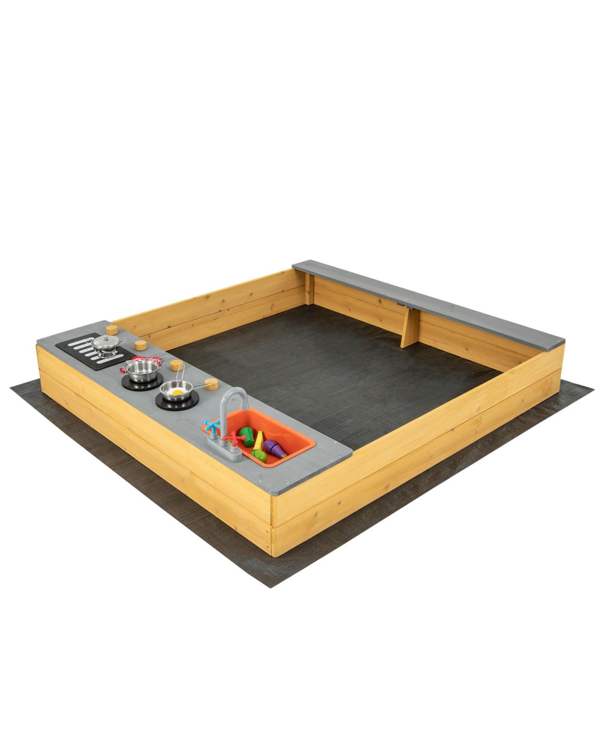 Click here for Wooden Sandbox Kids Sand Pit with Kitchen Playset... prices