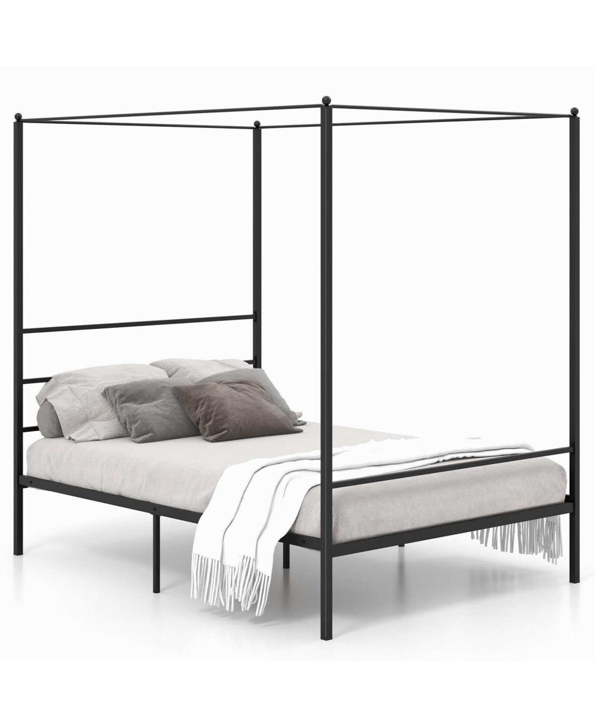 Click here for Twin Size Metal Canopy Bed Frame with Slat Support... prices