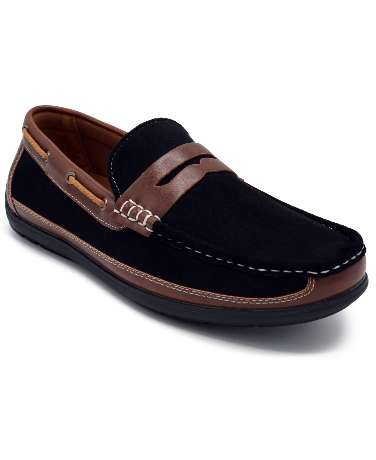 Click here for Aston Marc Mens Penny Driving Loafer - Black prices