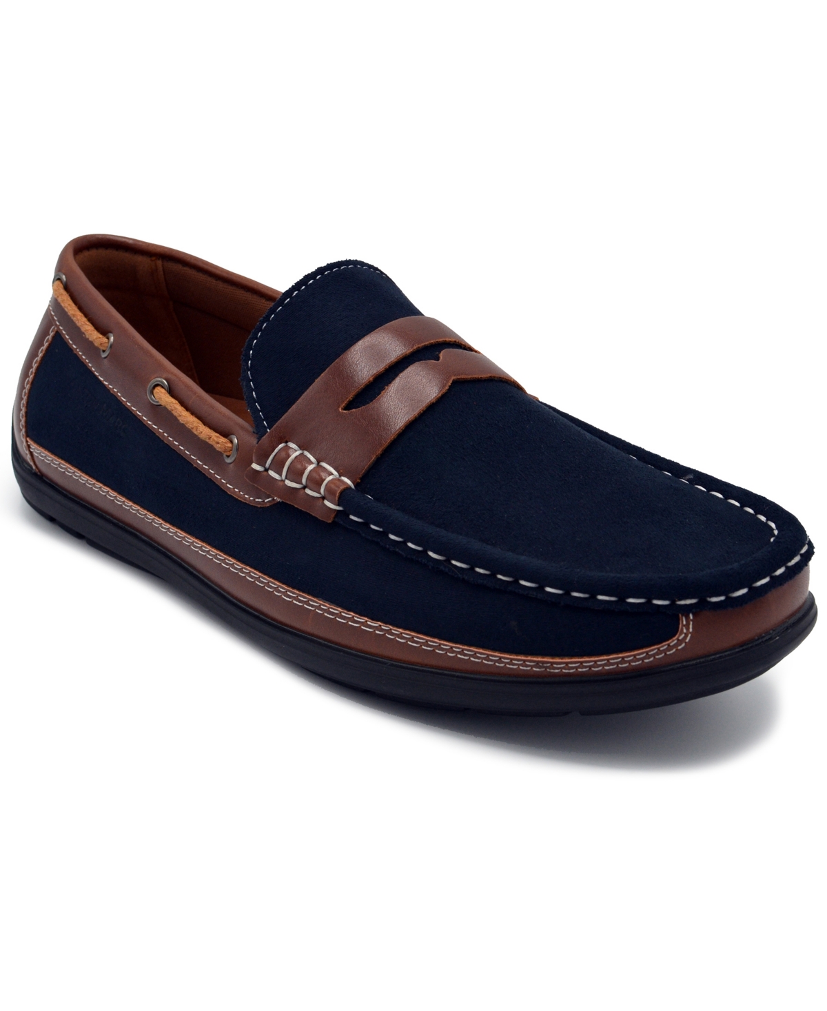 Click here for Aston Marc Mens Penny Driving Loafer - Navy prices