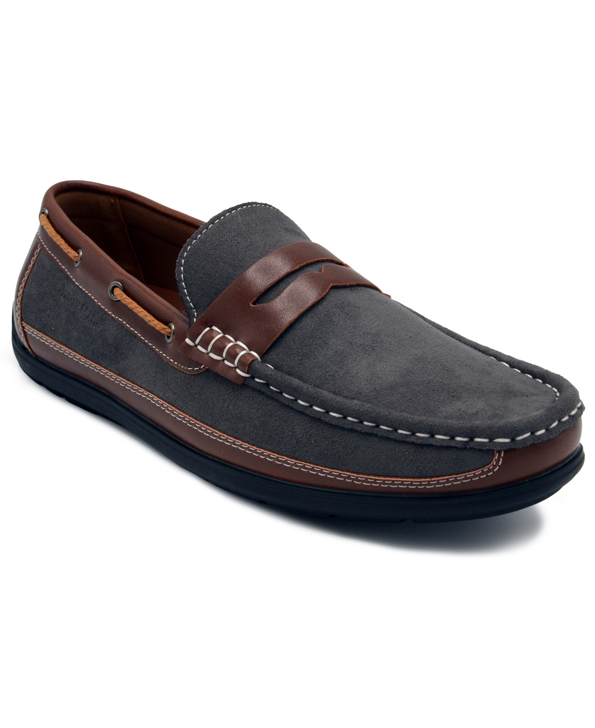 Click here for Aston Marc Mens Penny Driving Loafer - Grey prices