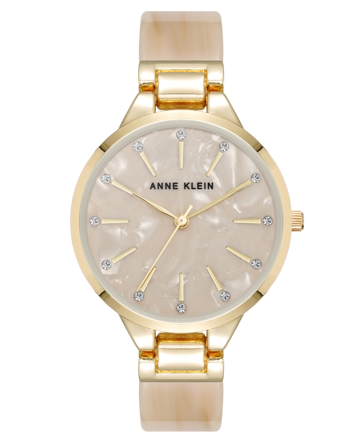 Click here for Anne Klein Womens Quartz Boyfriend Tan Acetate and... prices