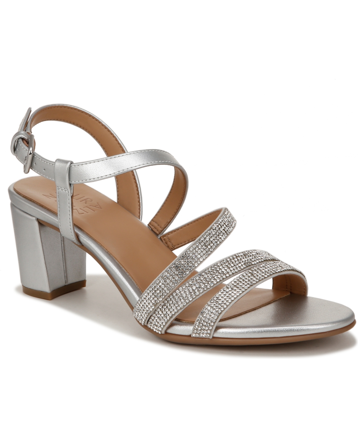 Click here for Naturalizer Bridget 4 Strappy Dress Sandals - Silv... prices