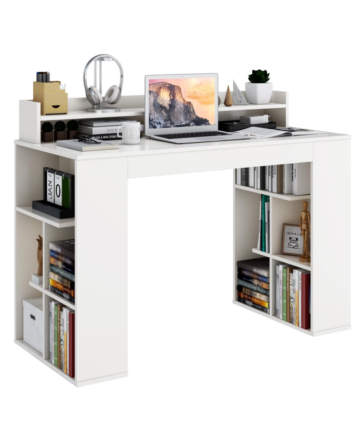 Click here for Skonyon Computer Desk with Dual 3-Tier Bookshelf a... prices