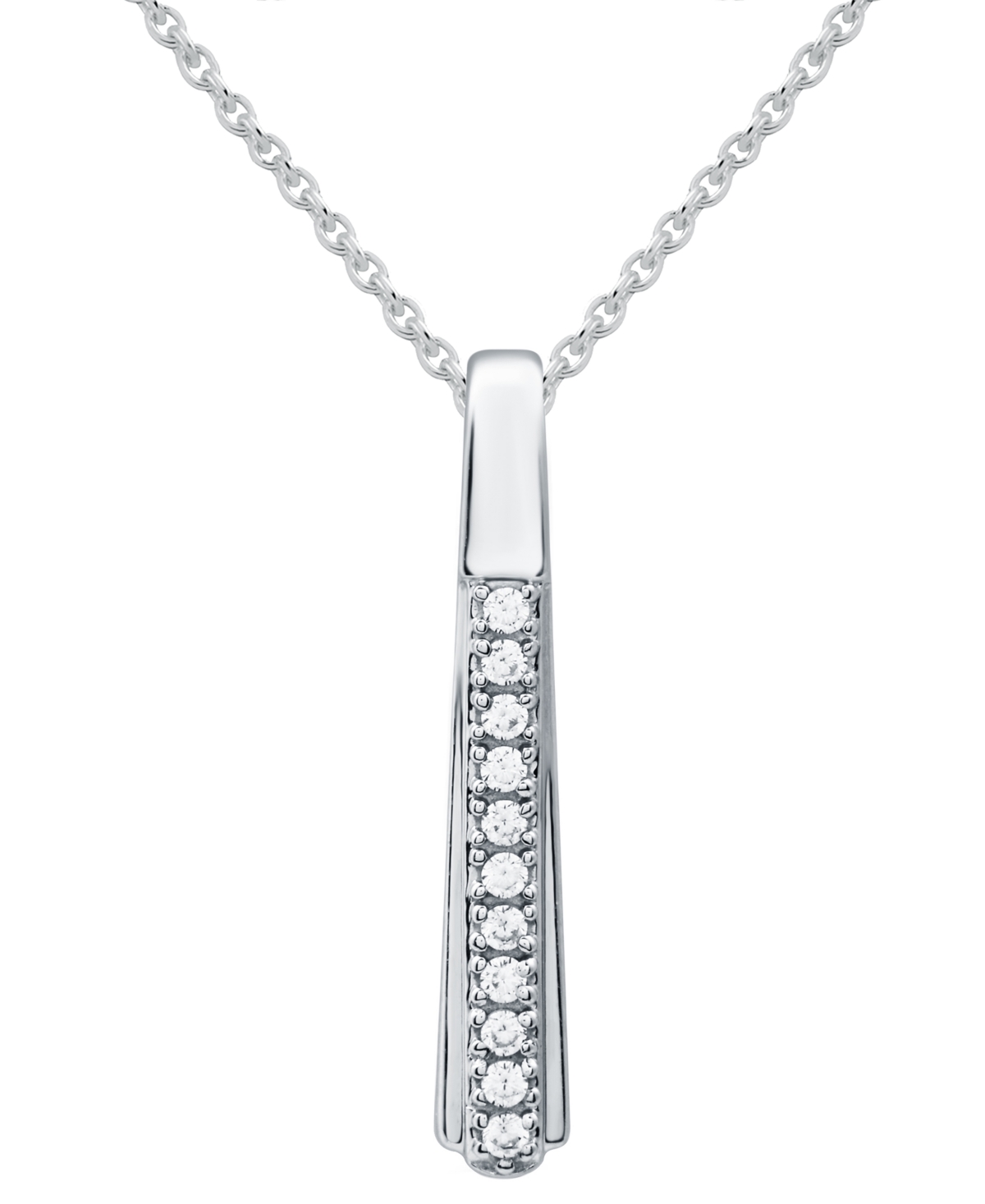 Click here for Diamond Vertical Bar 18 Pendant Necklace (1/10 ct.... prices