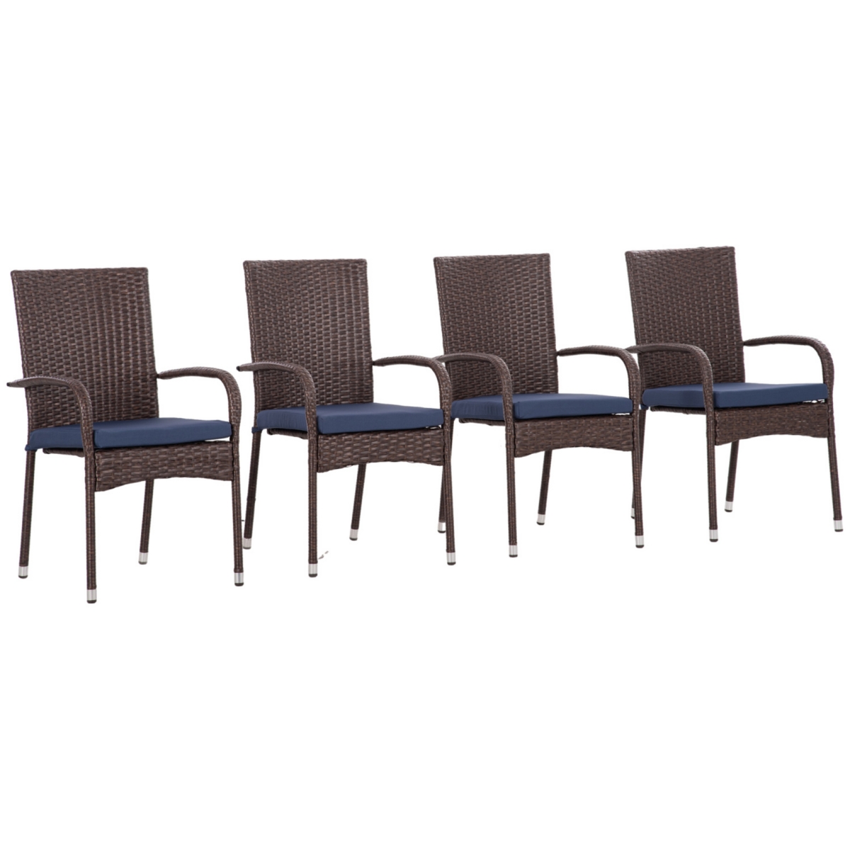 Click here for Stackable Rattan Outdoor Dining Chairs with Cushio... prices