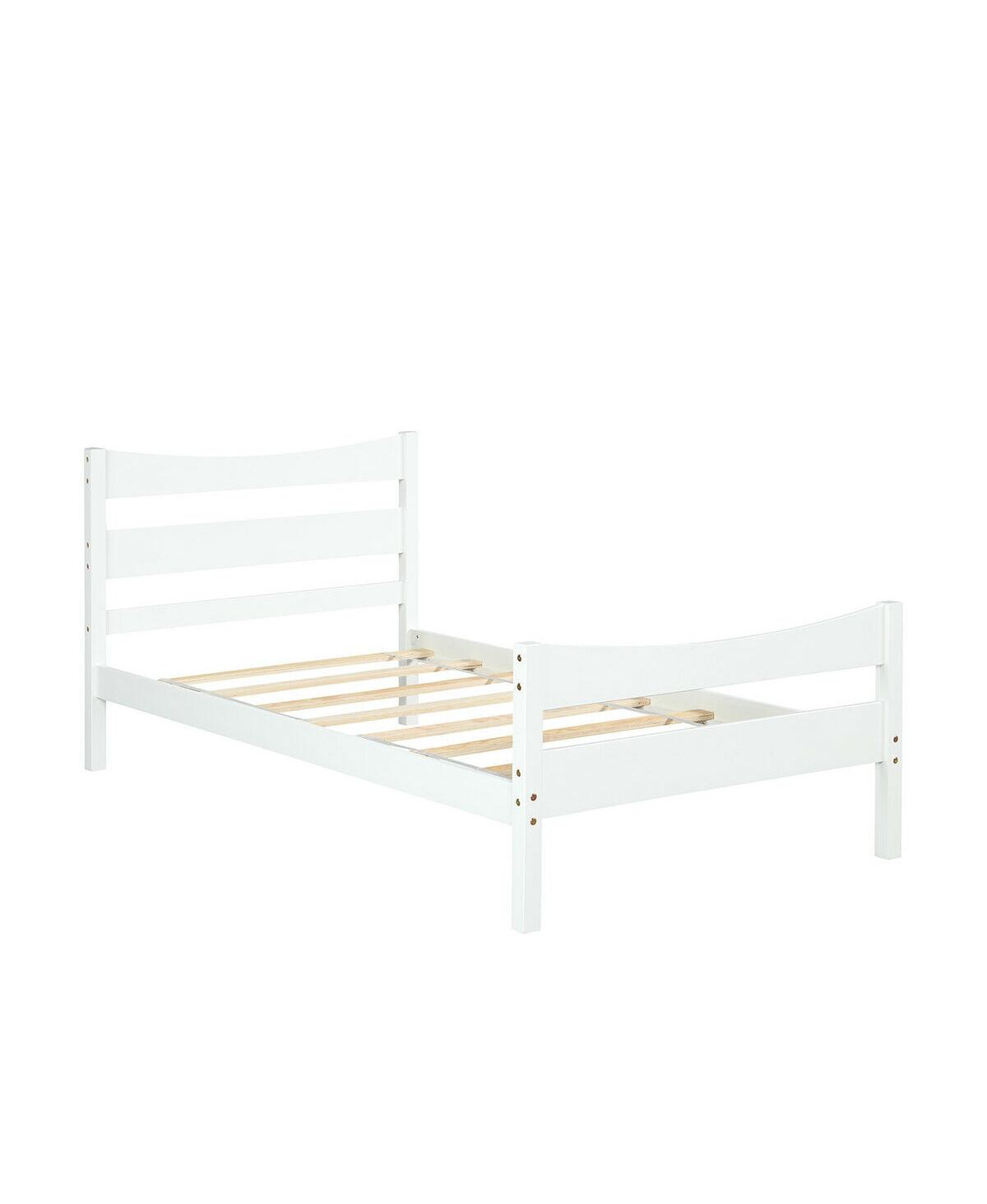Click here for Gymax Twin Size Platform Bed Frame Foundation w/He... prices