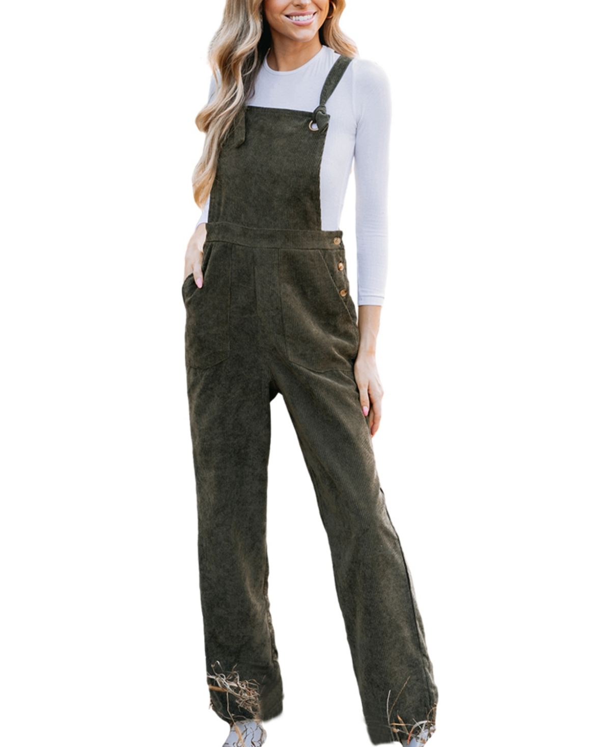 Click here for Cupshe Womens Olive Corduroy Tie Strap Overalls -... prices