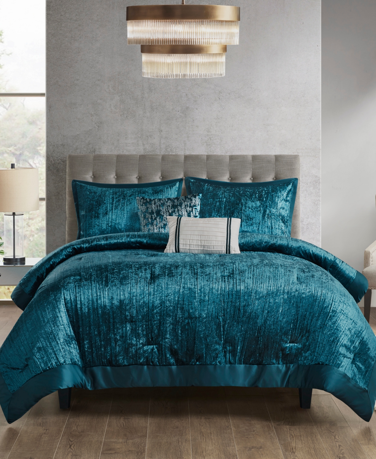 Click here for Madison Park Lee Crinkle Velvet 5-Pc. Comforter Se... prices