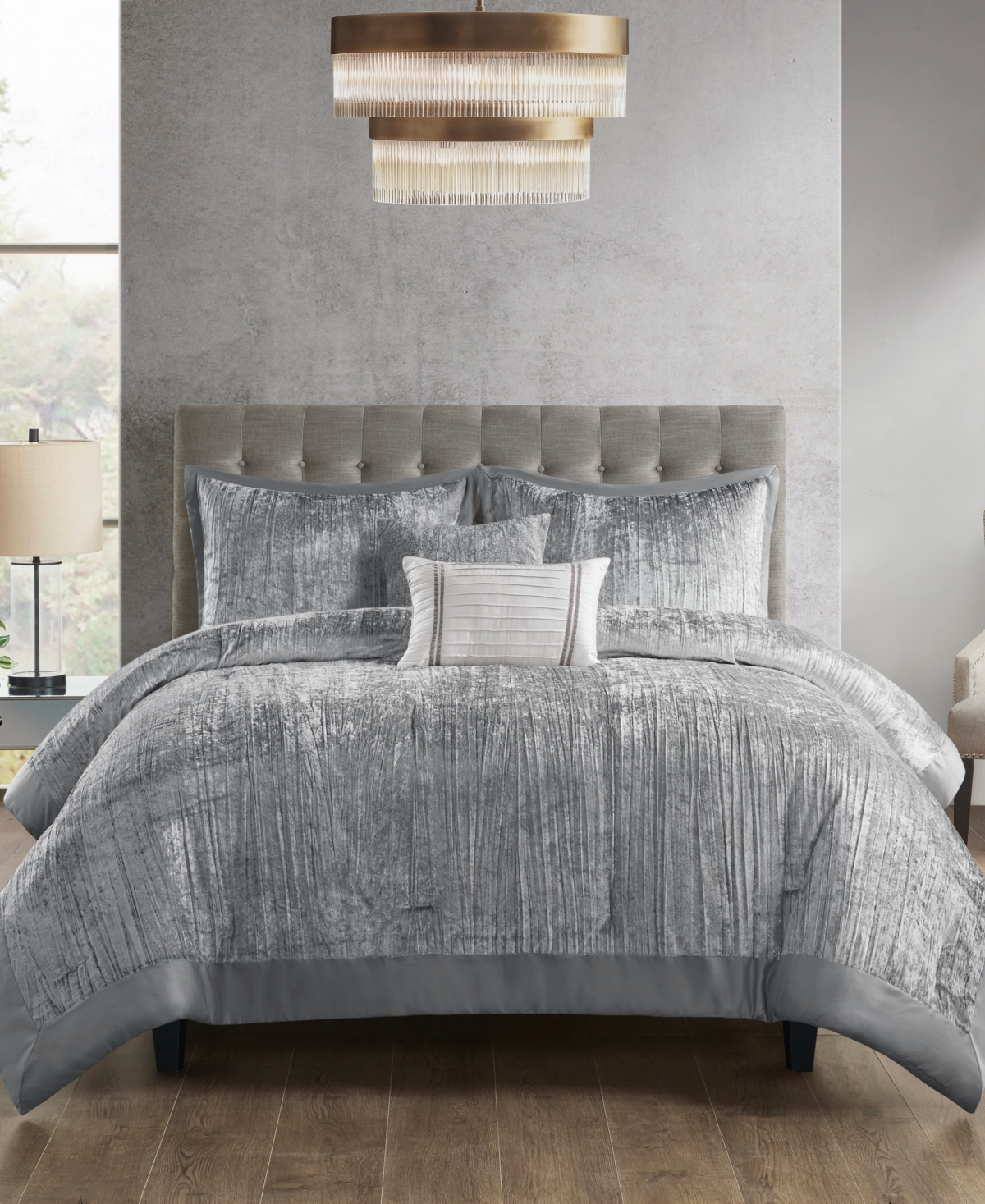 Click here for Madison Park Lee Crinkle Velvet 5-Pc. Comforter Se... prices