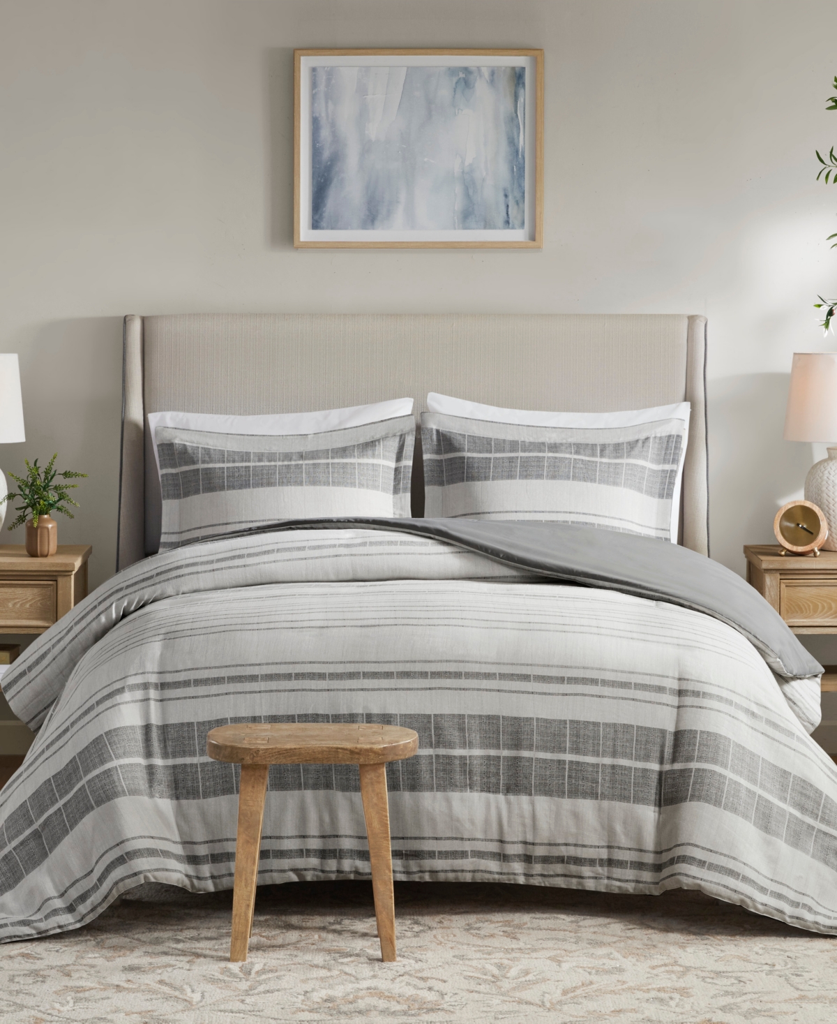 Click here for Madison Park Rhodes Stripe 3-Pc. Duvet Cover Set... prices