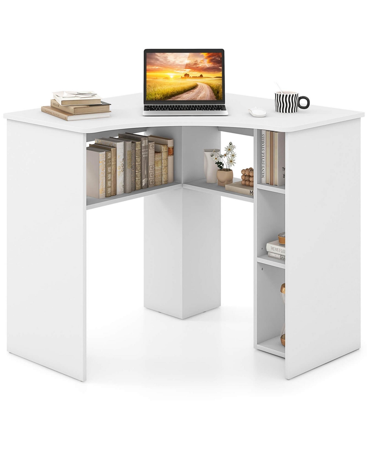 Click here for L-Shaped Computer Desk with Storage Shelves Adjust... prices