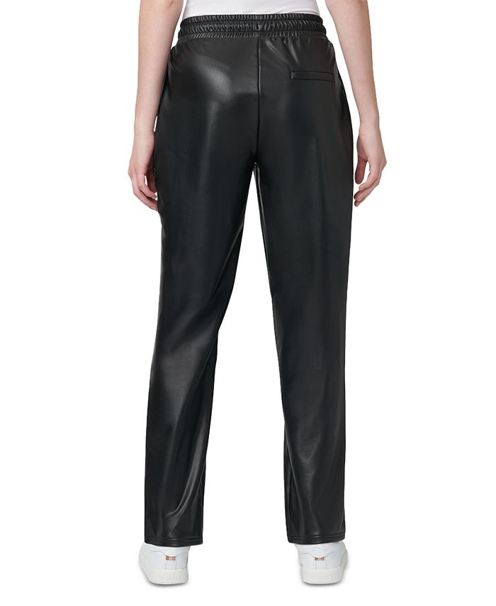 Hue Women's High-Rise Faux-Leather Drawstring Pants - Macy's