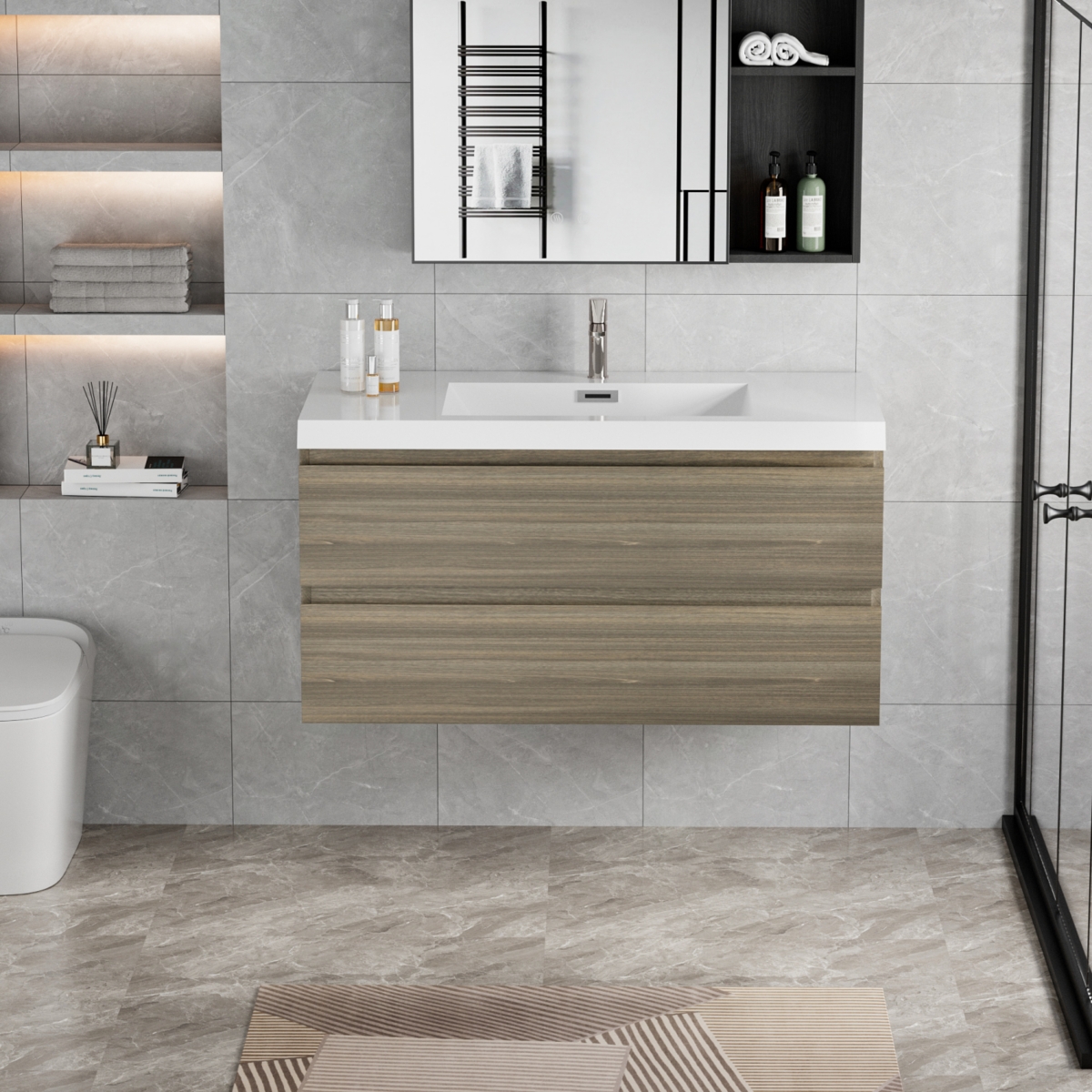 Click here for 42" Floating Bathroom Vanity with Resin Sink... prices