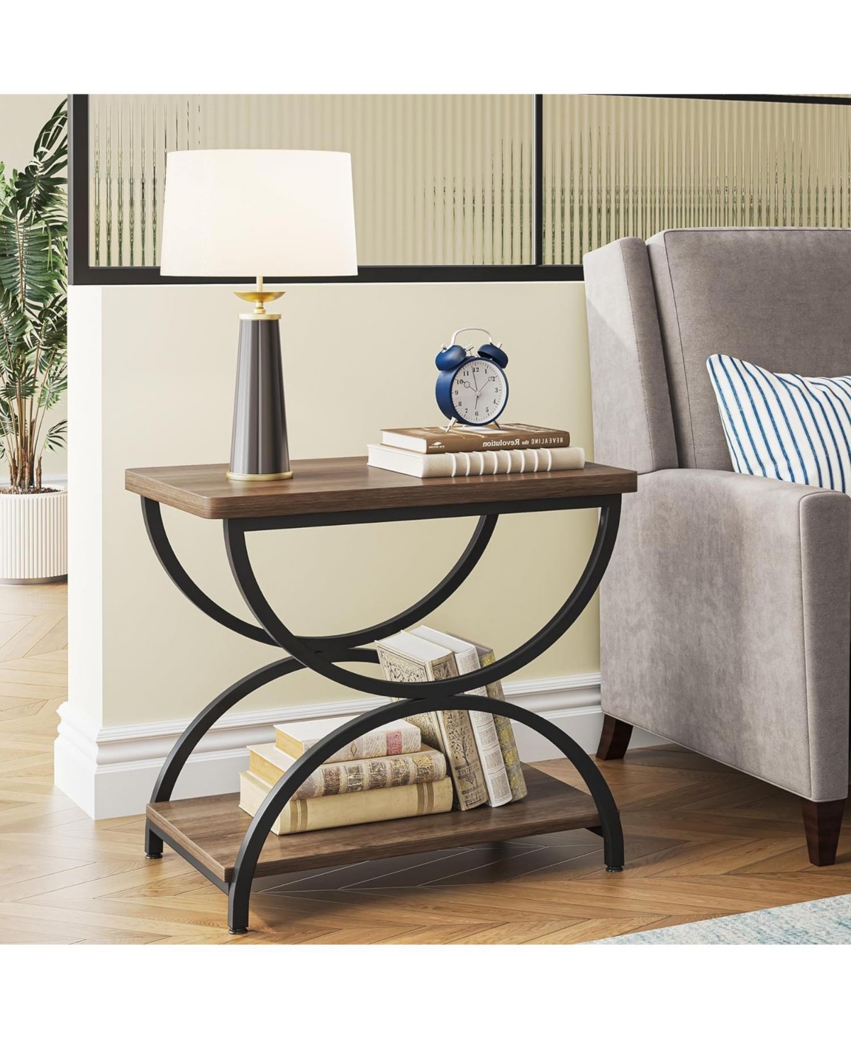 Click here for Tribesigns 2-Tier End Side Table with Stylish Meta... prices