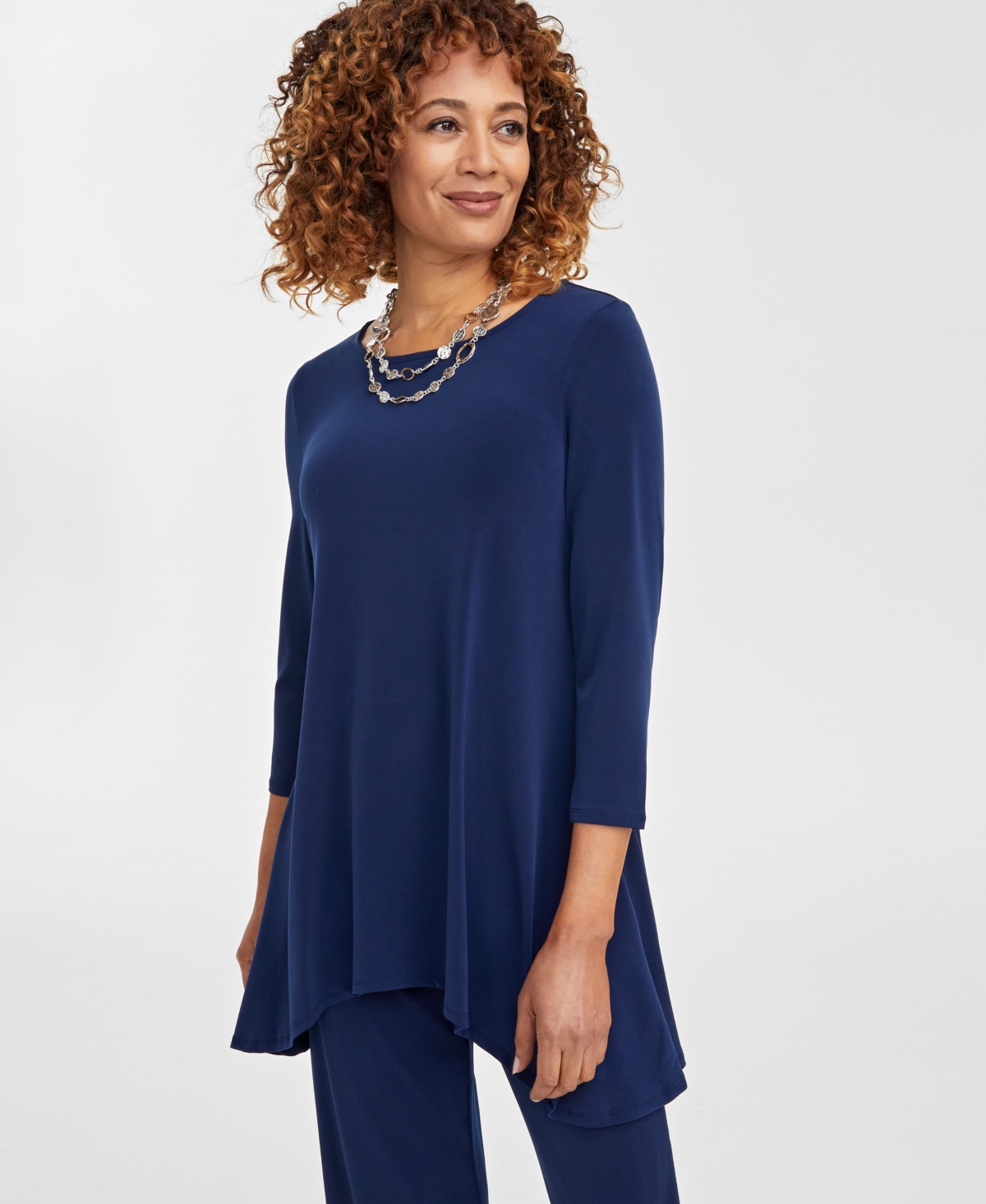 Click here for Jm Collection Womens 3/4-Sleeve Knit Top  Regular... prices