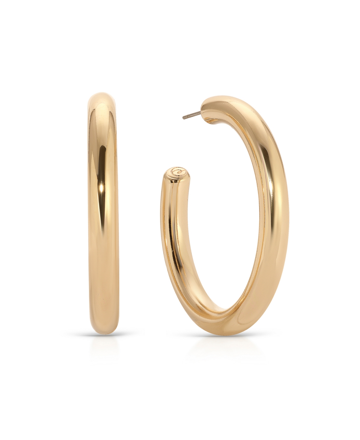 Click here for Ettika 18k Gold Plated Large Thick Classic Hoop Ea... prices
