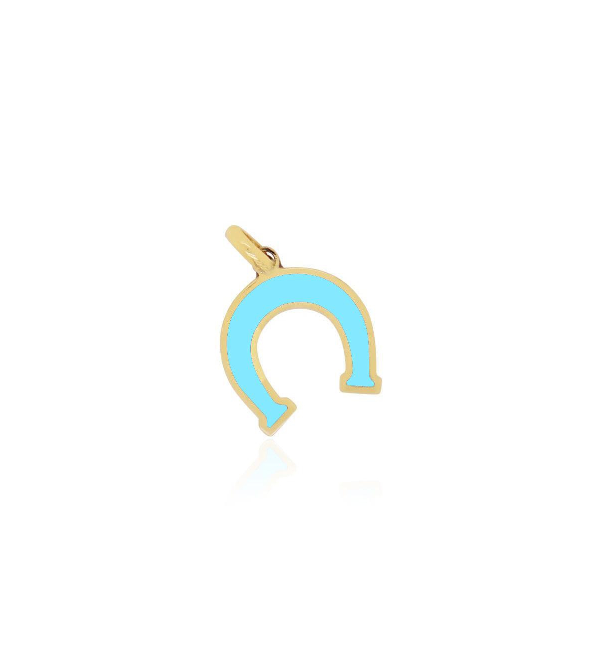 Click here for The Lovery Turquoise Horseshoe Charm 14K Gold 9 mi... prices