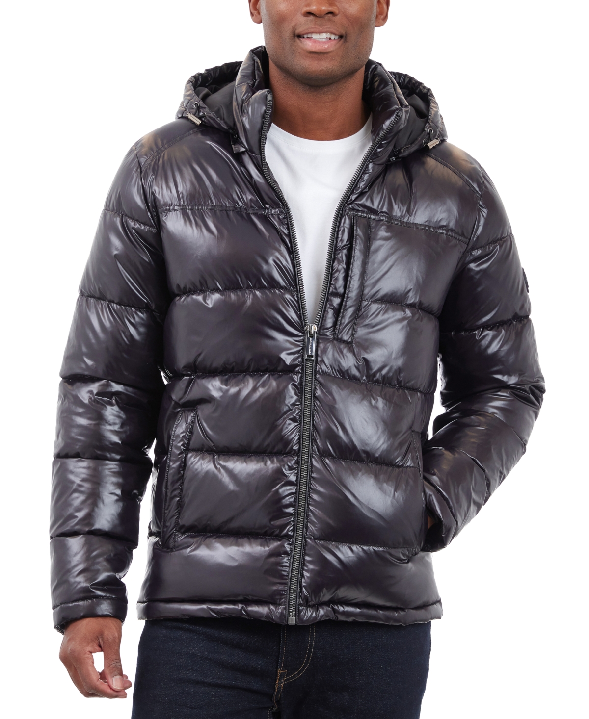 Michael Kors Men s Shine Puffer Jacket Navy Camo Smart Closet